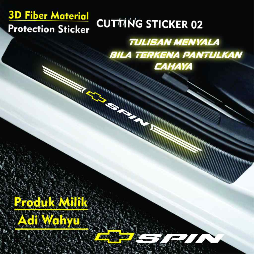 Jual 1/9 pcs sticker sill plate carbon 3d mobil spin sticker karbon 3d ...