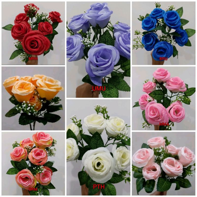 Jual Bunga Mawar kuncup Artificial 6 Kuntum | Shopee Indonesia