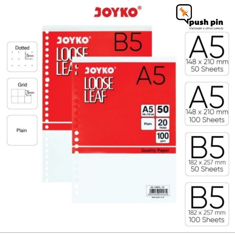 Jual Joyko Loose Leaf Kertas Isi File Binder Ukuran B5 | Shopee Indonesia