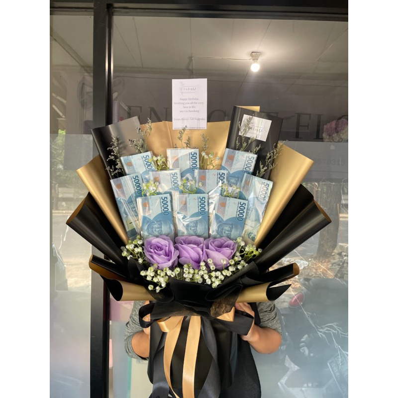 Jual Buket Uang Money Bouquet Model Biasa Model Roll | Shopee Indonesia