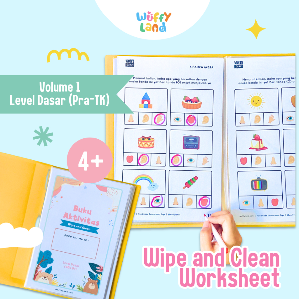 Jual Wipe and Clean Worksheet Vol 01 (Aktivitas anak praTK / Paud) Free ...