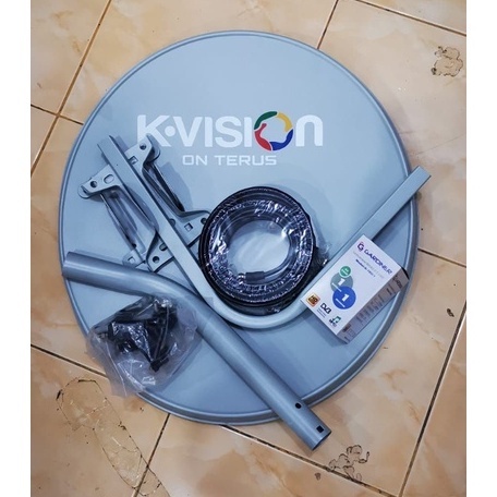 Jual parabola mini 45 cm kvision paket lengkap lnb kabel tanpa receiver ...