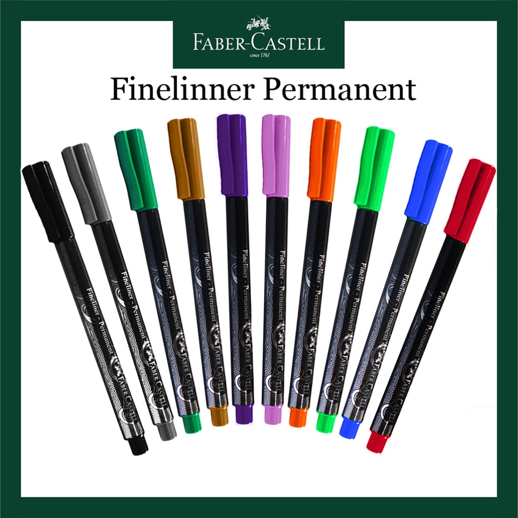 Jual Paket Fineliner Permanent Ink Faber Castell 10 Warna | Shopee ...