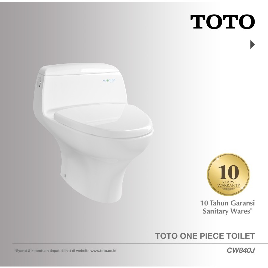 Jual TOTO One Piece Toilet 4.5/3 L Dual Flush S-Trap CW840J | Kloset ...
