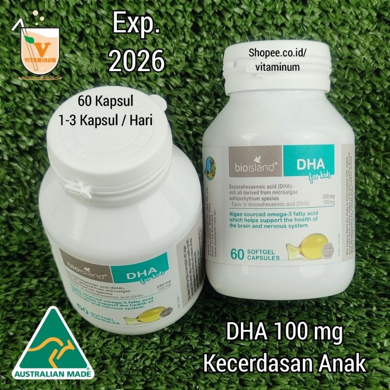 Jual Bio Island DHA for Kids 60 Capsules. Kecerdasan Perkembangan Otak Anak | Shopee Indonesia