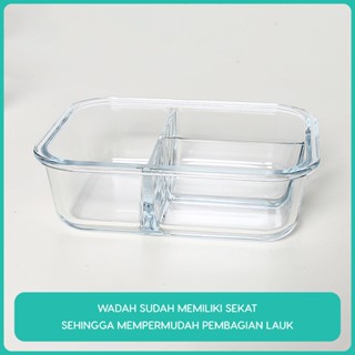 Jual Livits Lunch Box Kaca 2 & 3 Sekat Kotak Makan Kaca Tebal Kedap ...