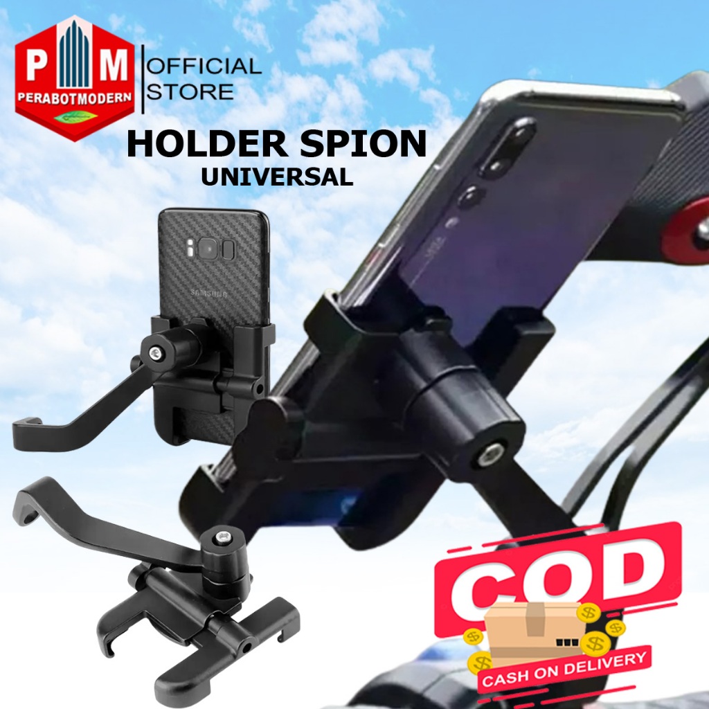 Jual Phone Holder Spion Motor Full Besi Phone Holder Stang Motor Phone Holder Stang Sepeda Full ...