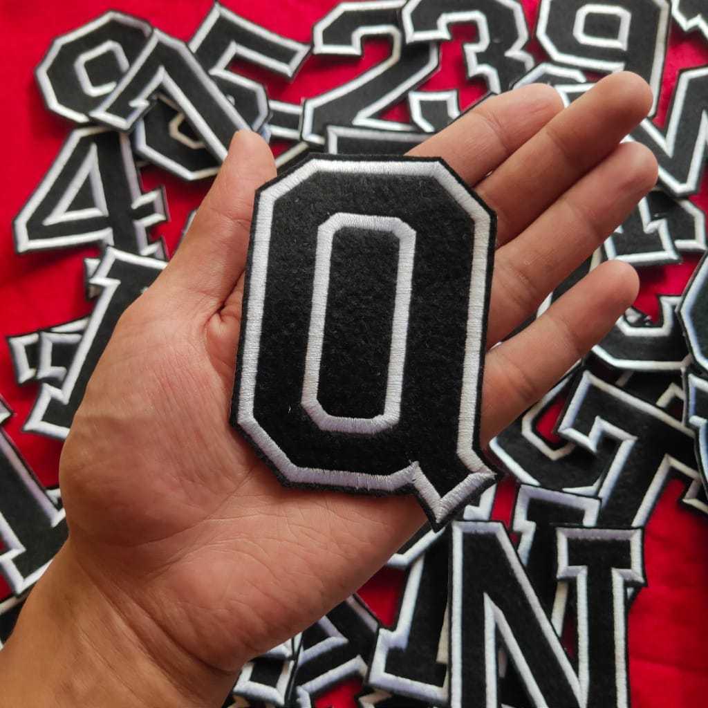 Jual Patch Bordir Huruf dan Angka Warna Hitam | Shopee Indonesia