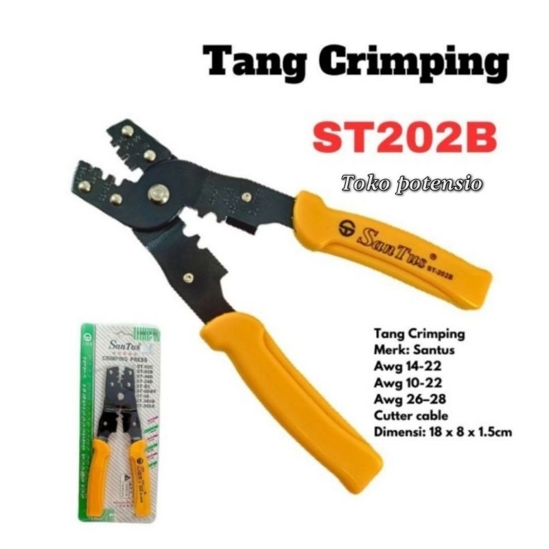Jual TANG CRIMPING SKUN KABEL SANTUS ST202B | Shopee Indonesia