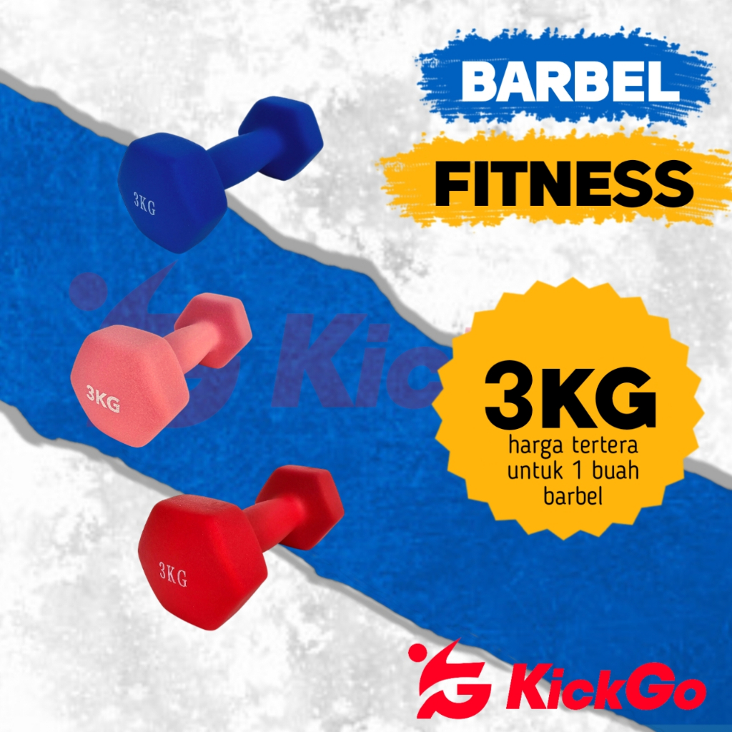 Jual KickGo Barbel 3kg Dumbell Dumbbell Barbell Dambel Latihan Beban ...