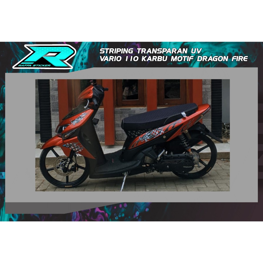 Jual STRIPING TRANSPARAN UV VARIO 110 KARBU MOTIF DRAGON FIRE | Shopee Indonesia