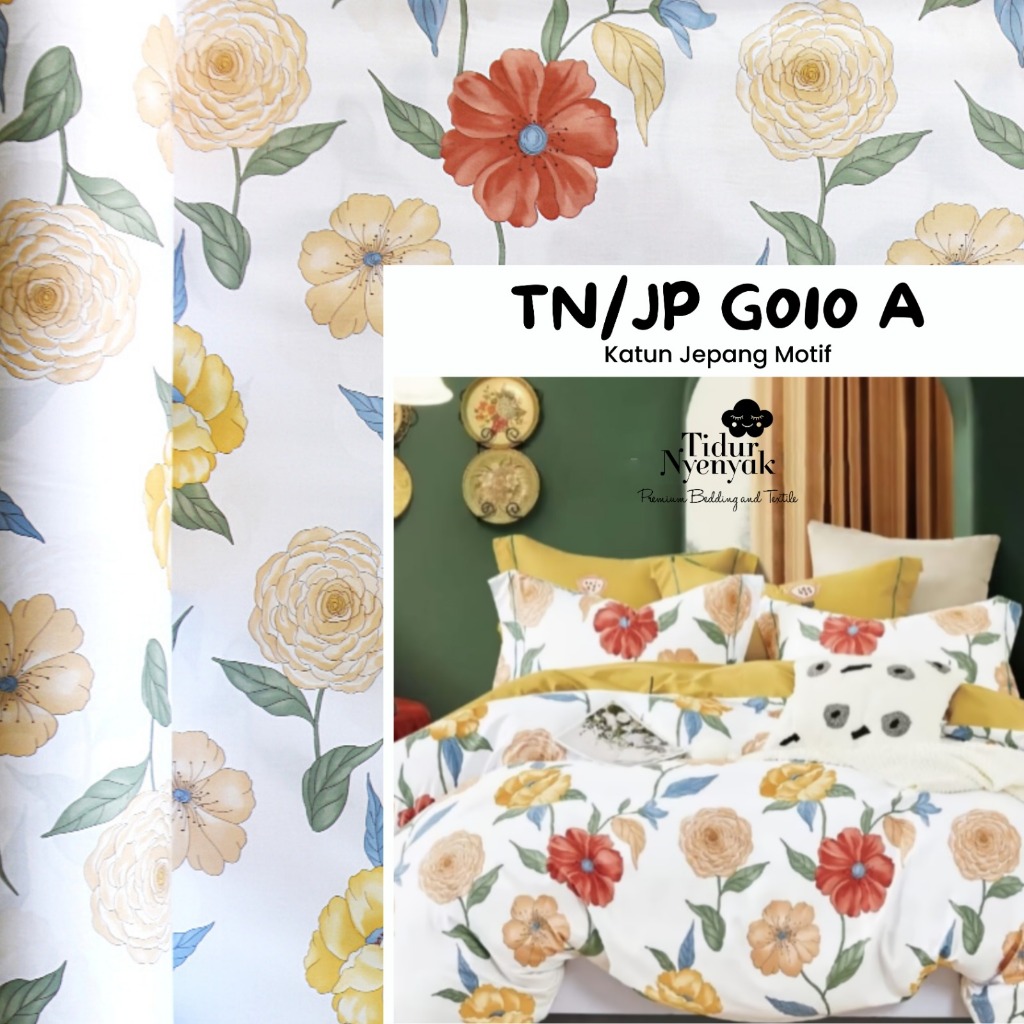 Jual KAIN KATUN JEPANG 100% KATUN MOTIF BUNGA DAUN KRISAN SAKURA BESAR ...