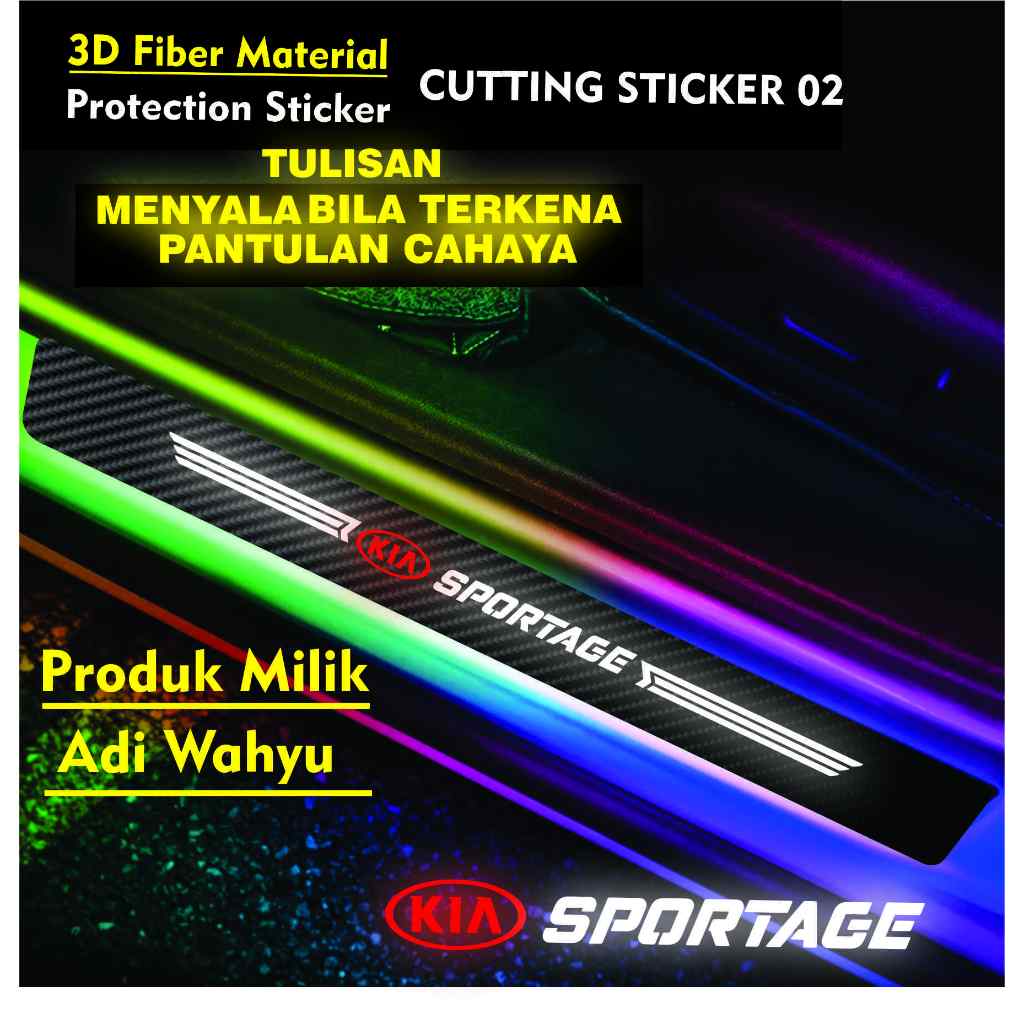 Jual 1/9 sticker sill plate carbon 3d mobil sportage sticker karbon ...