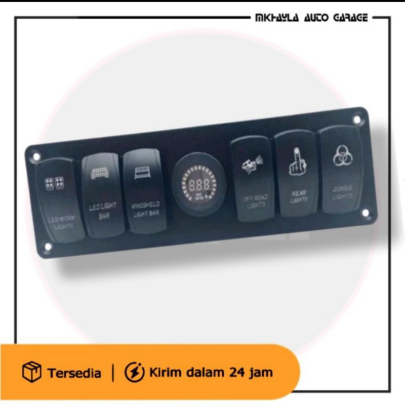Jual Switch Panel 6 Way - Saklar Panel 6 Way ARB Model Pesawat | Shopee ...