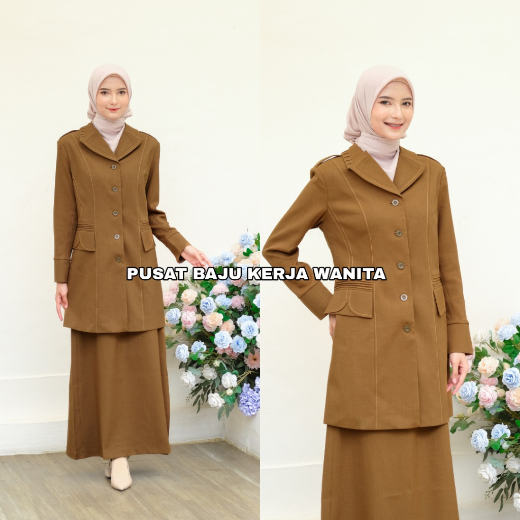 Jual Seragam pemda wanita / Baju pdh pemda / Baju dinas pemda pns / Baju khaki pns wanita ...