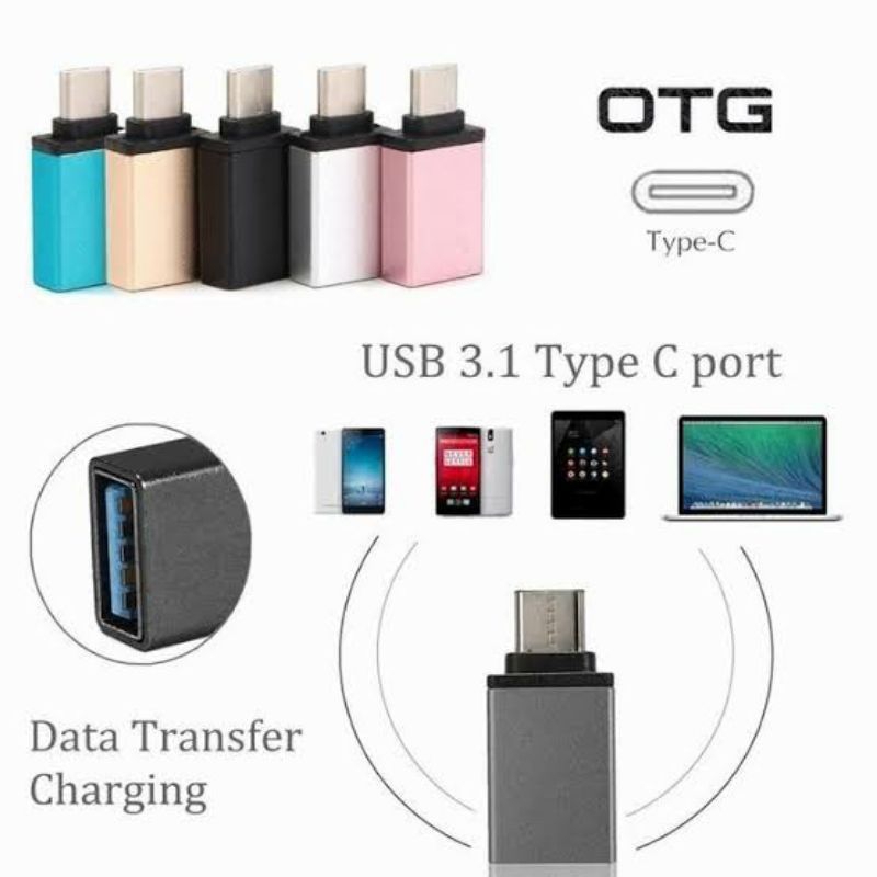 Jual OTG USB type C/Type-C Connector To Normal USB port - Converter Data Transfer/OTG Mini Micro ...