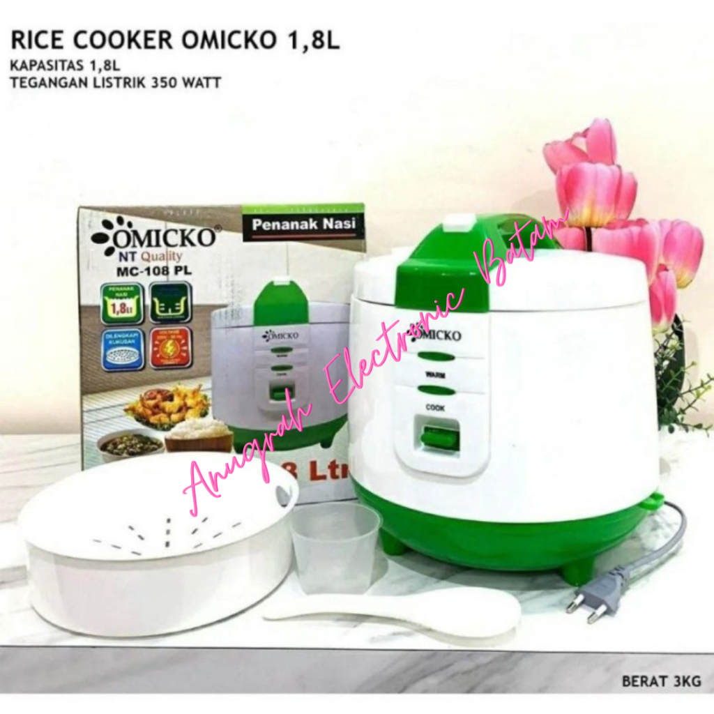 Jual Rice cooker Penanak Nasi Magic Com 1,8 liter Omicko MC 108 PL Bergaransi BATAM | Shopee ...