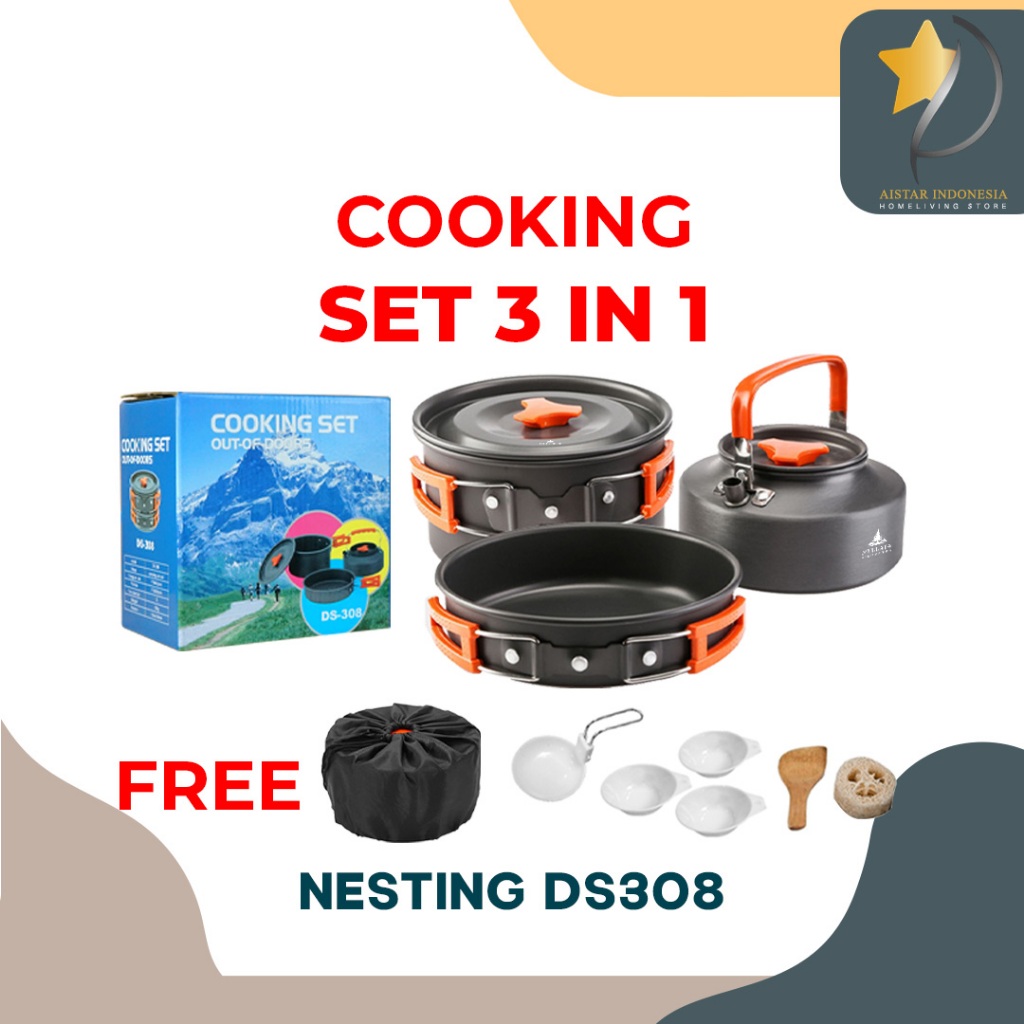 Jual Aistar Indonesia - [COD] Alat Masak Camping Cooking Set Camping ...