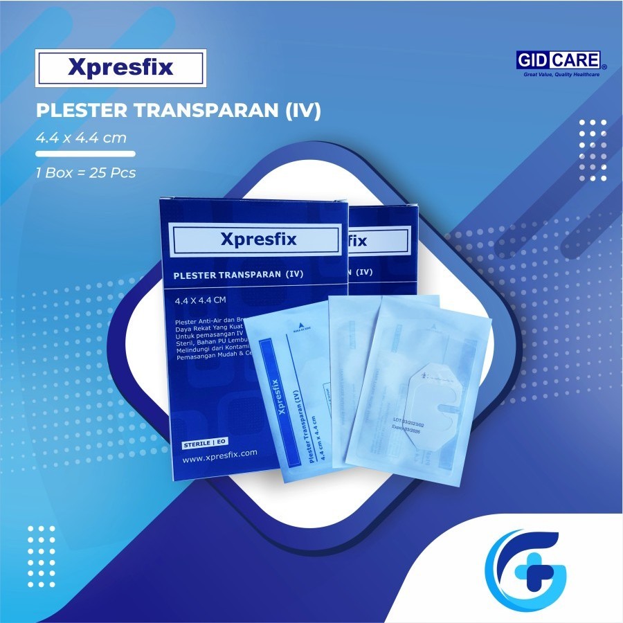 Jual Xpresfix 4,4x4,4cm Plester Infus IV Anak Transparan Anti Air ...