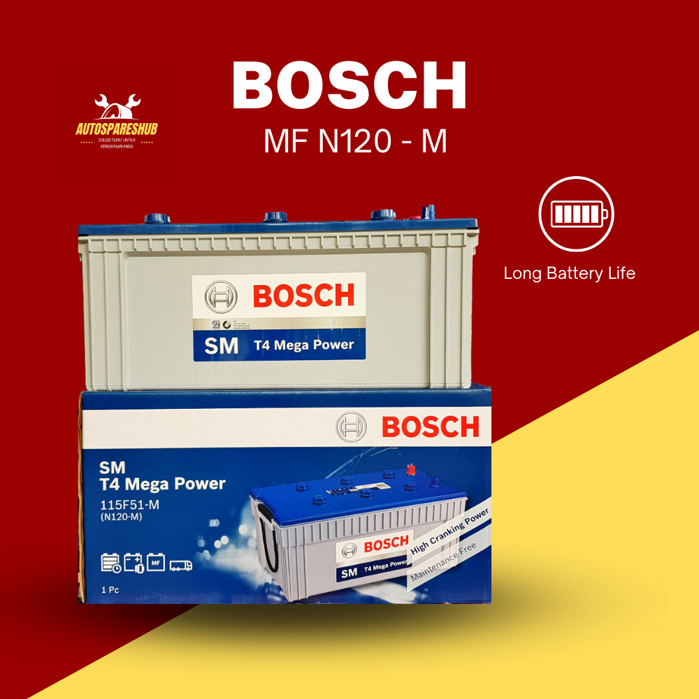 Jual Aki Mobil BOSCH MF N120 - BUS, CABBAL TRUCK | Shopee Indonesia