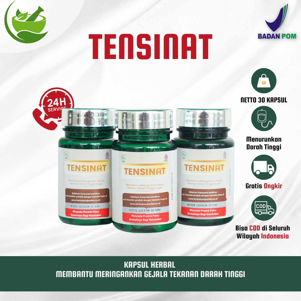 Jual Paket Hemat 3 Botol - TENSINAT Kapsul Herbal Penurun Tekanan Darah ...