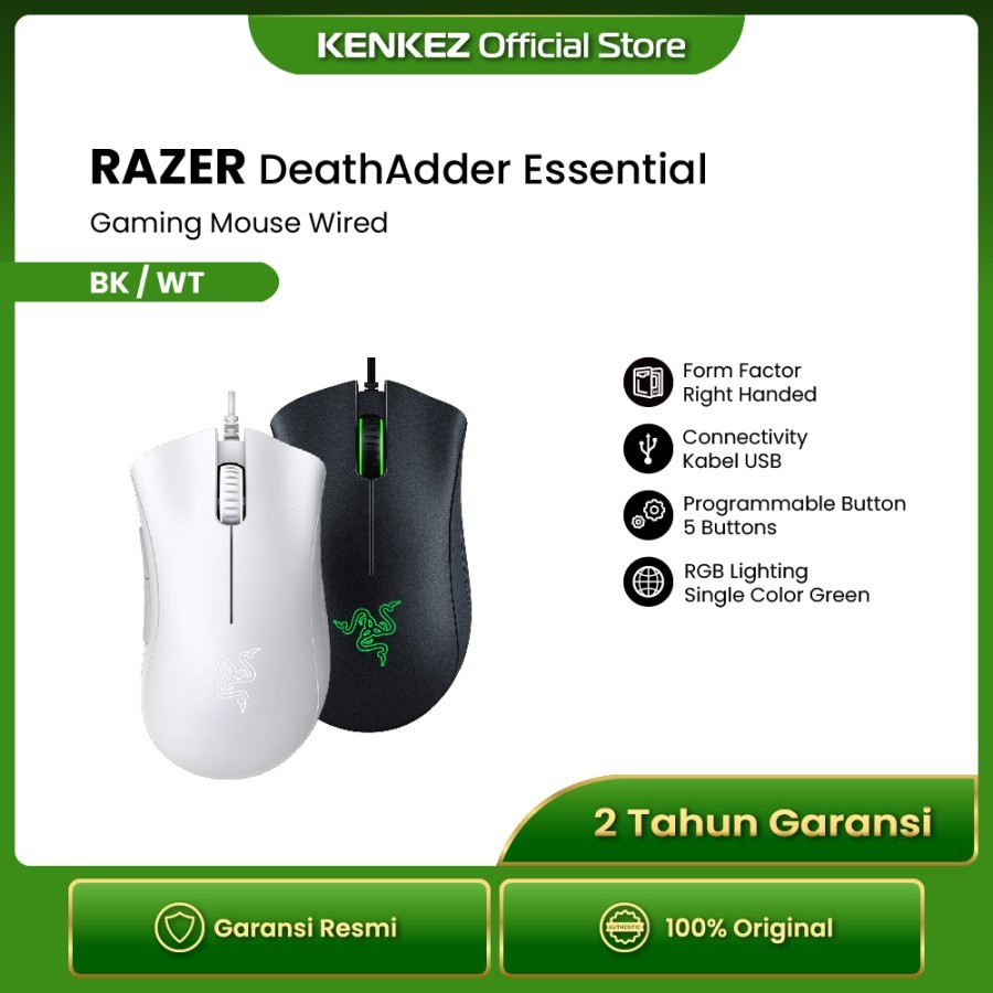 Jual Razer DeathAdder Essential RGB Gaming Mouse USB | Shopee Indonesia