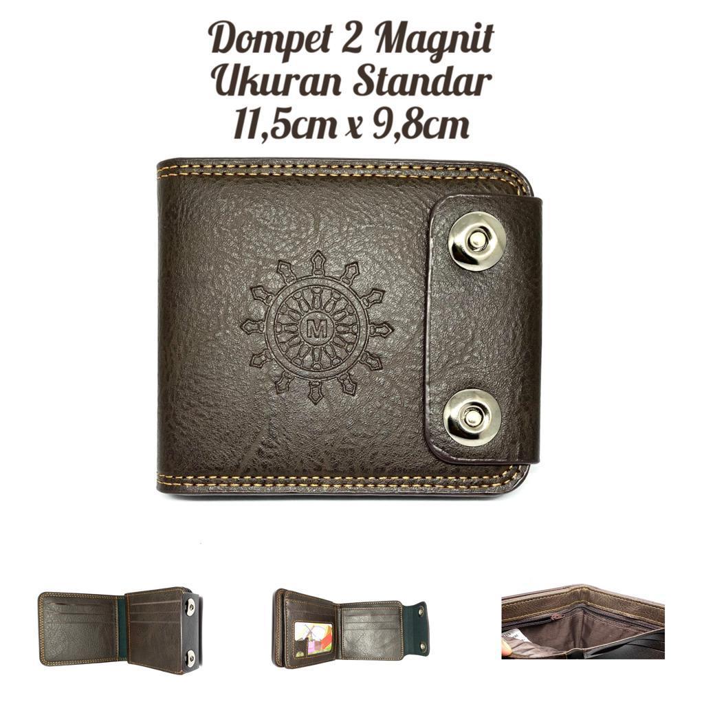 Jual Dompet Pria Dompet 2 Kancing Magnit Ukuran Standar Bahan PU Dengan ...