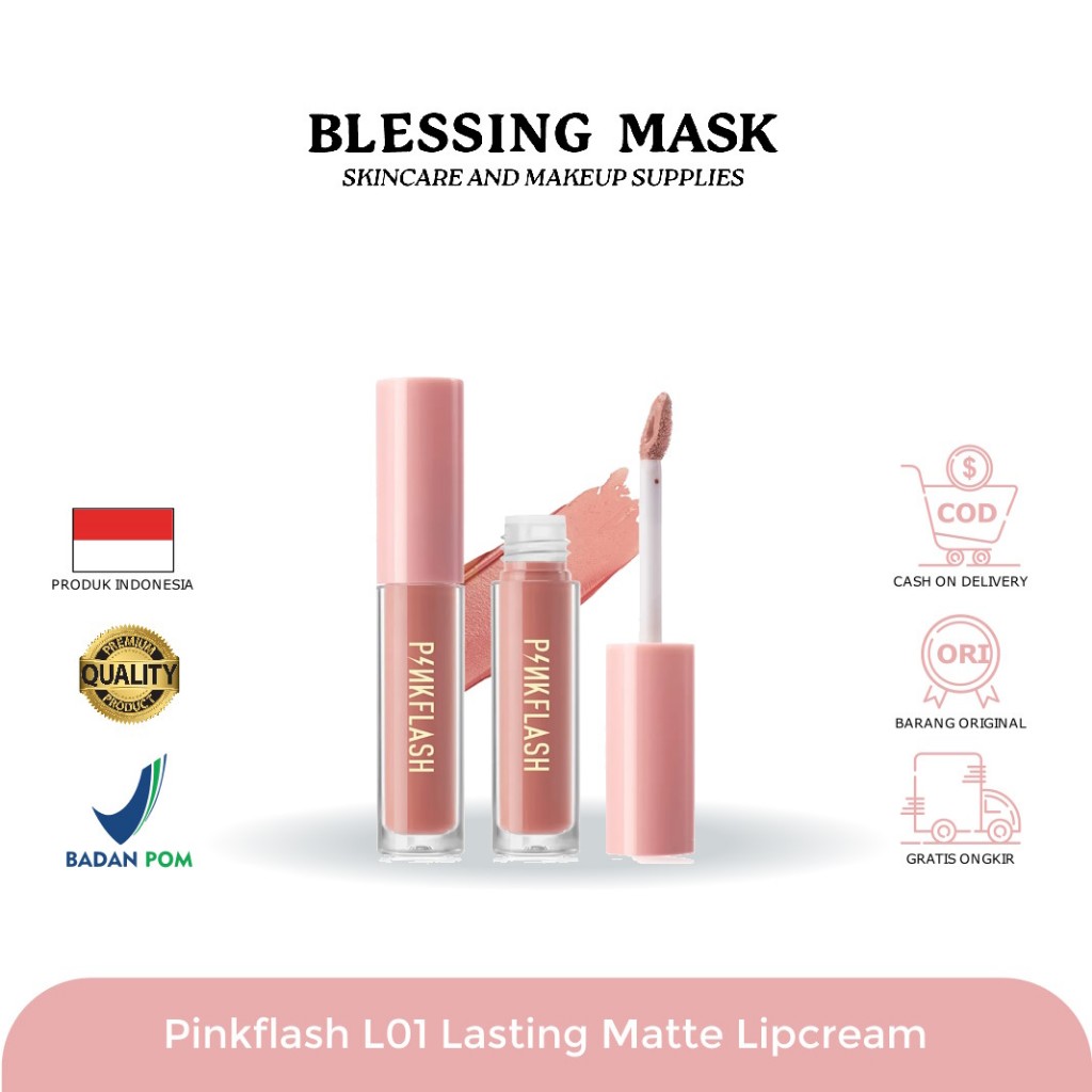Jual PINKFLASH L01 Lasting Matte Lipcream - PF -L01 | Lipstik Lembut ...