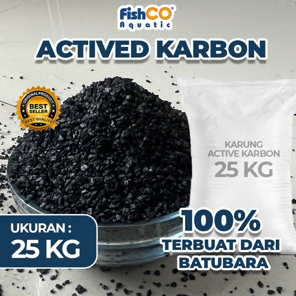 Jual Fishco Media Filter Karbon Aktif Batu Bara Active Carbon Granular ...