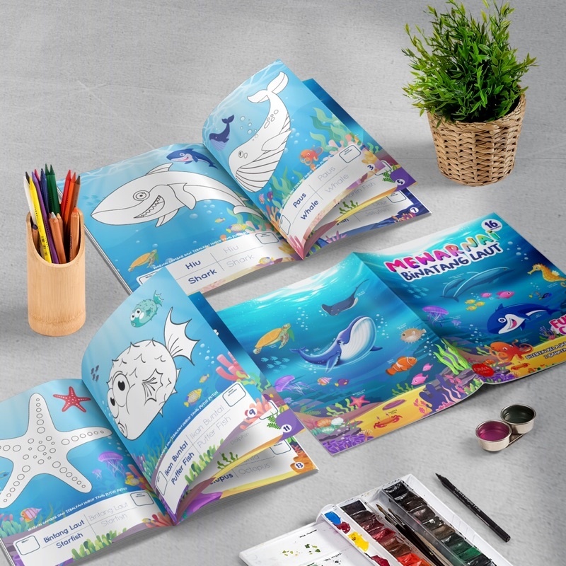 Jual BUKU MEWARNAI FULLCOLOUR 16HALAMAN Ukuran BESAR bahan TEBAL ...