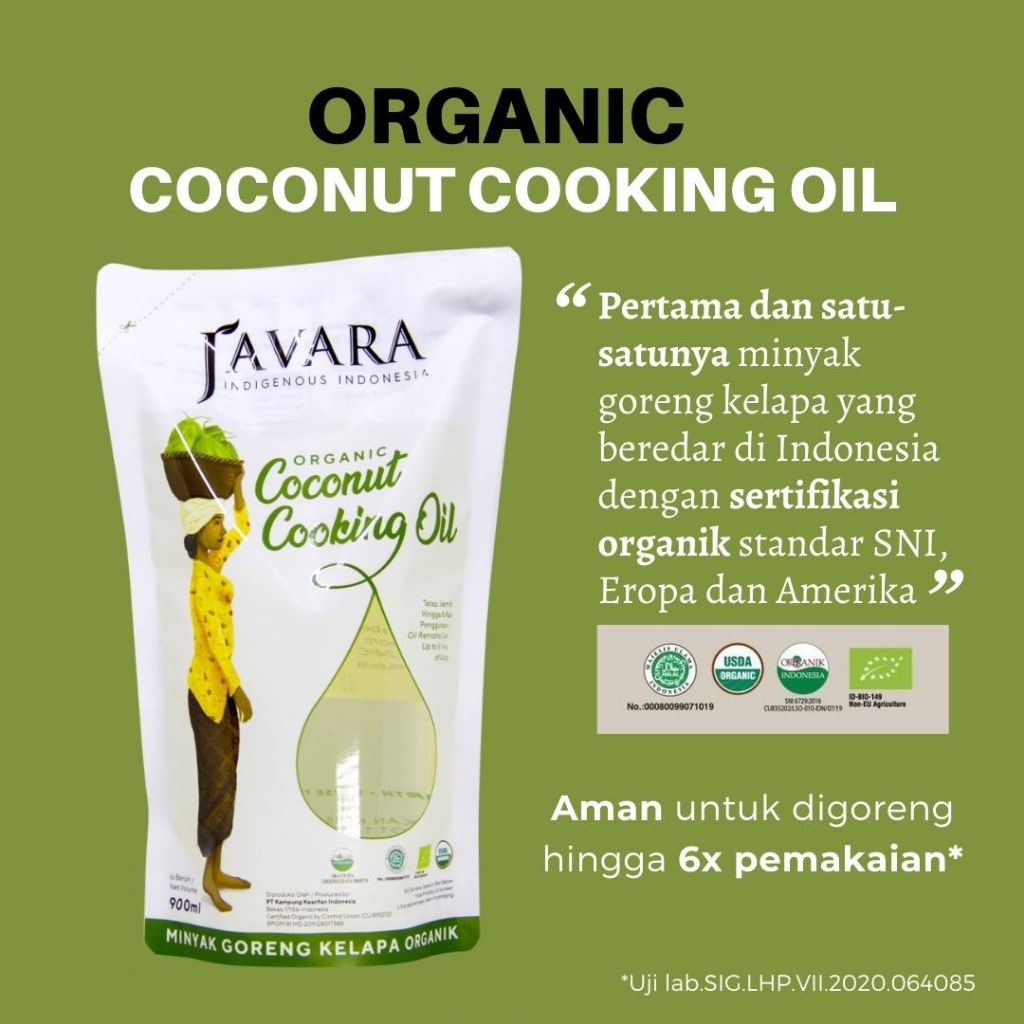 Jual Javara Organic Coconut Cooking Oil Refill 1800 mL Pouch 1800mL ...