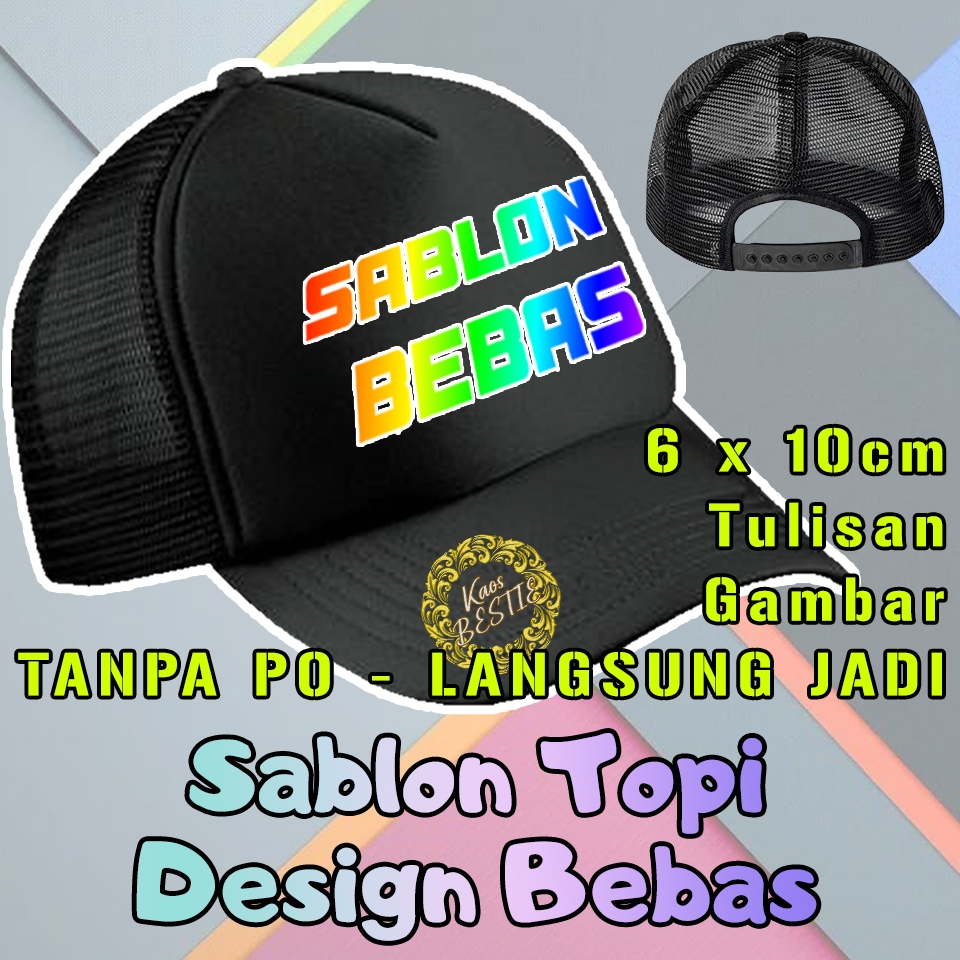 Jual Topi sablon custom satuan DTF gambar logo tulisan bebas ecer topi ...