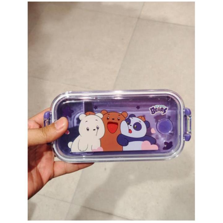Jual MINISO X WE BARE BEARS Bento Box 450ml Purple Kotak Makan Anak ...