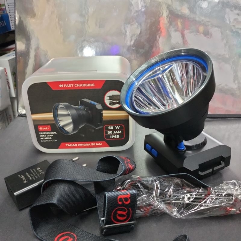 Jual senter kepala Aoki 3702(A) senter kepala Aoki 60watt ring 88mm ...