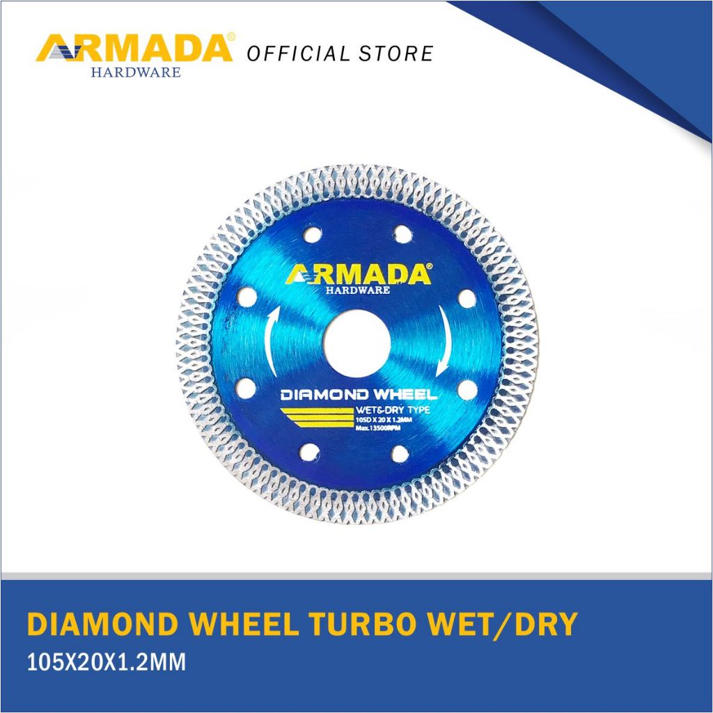 Jual ARMADA Diamond Wheel Turbo Wet/Dry 105x20x1.2mm Mata Potong ...