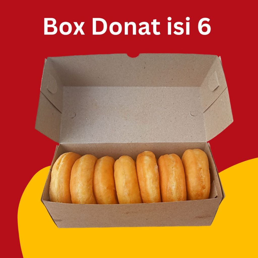 Jual Laminasi - Box dus kemasan donat bomboloni isi 6 model persegi dan ...