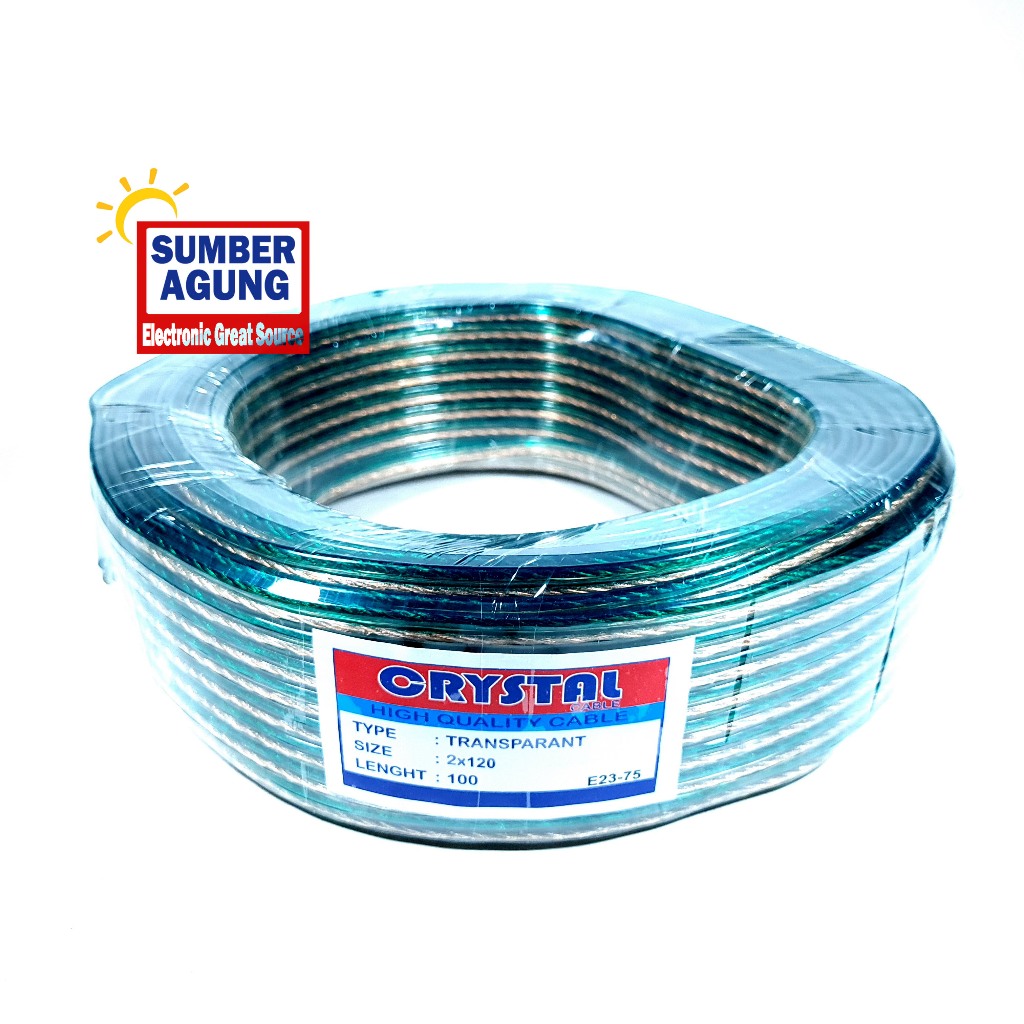 Jual Crystal Kabel Transparan 2x120 Panjang 100 Rol Besar Isi Serabut ...