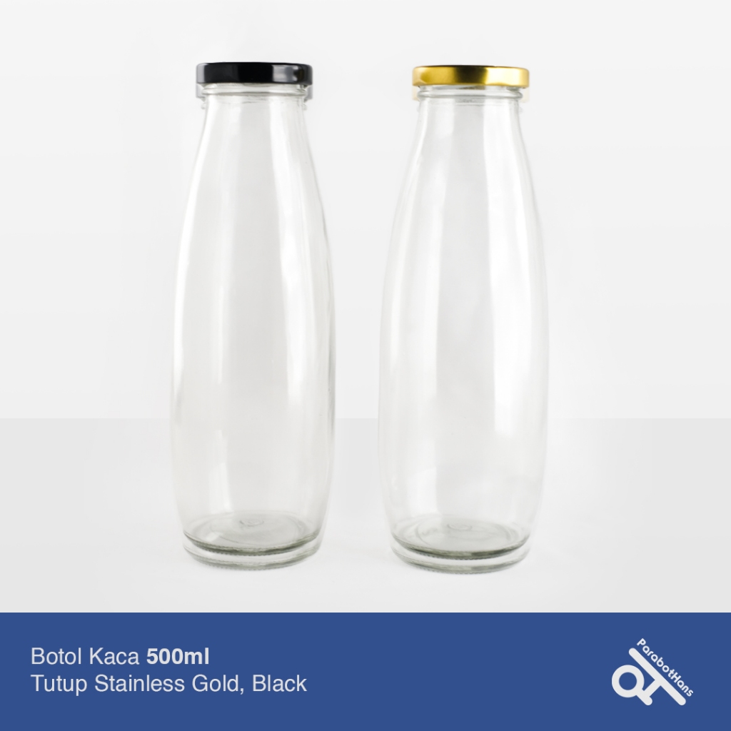 Jual Botol Kaca 500ml Tutup Stainless. Susu / Milk / Juice | Shopee ...