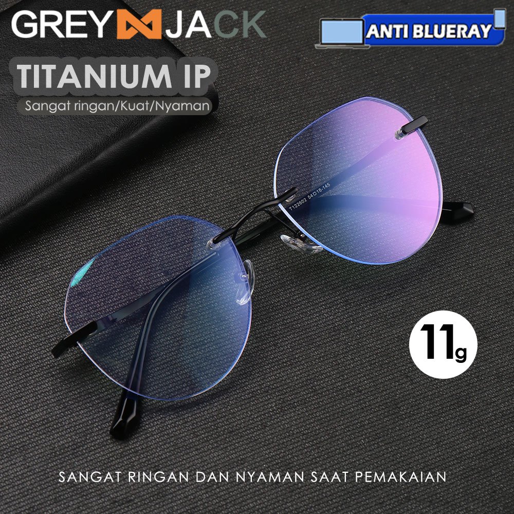 Jual Grey Jack Kacamata Antiradiasi Blueray Model Bulat Rimless Tanpa ...