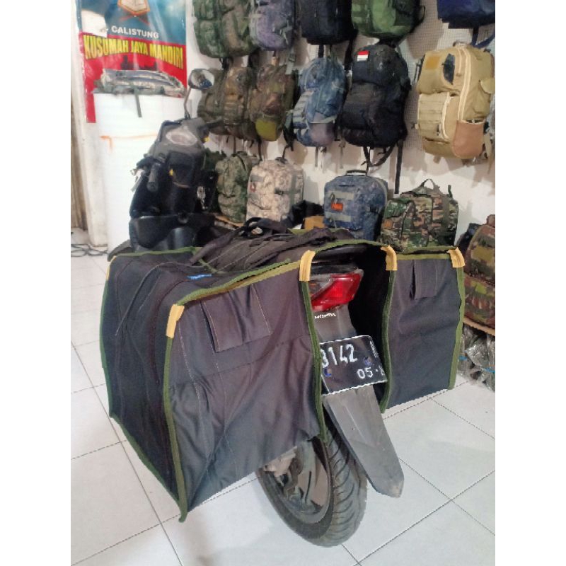 Jual Tas Motor kurir 100Kg Muatan Kanvas Terpal Jumbo + bahan dobel Tas ...
