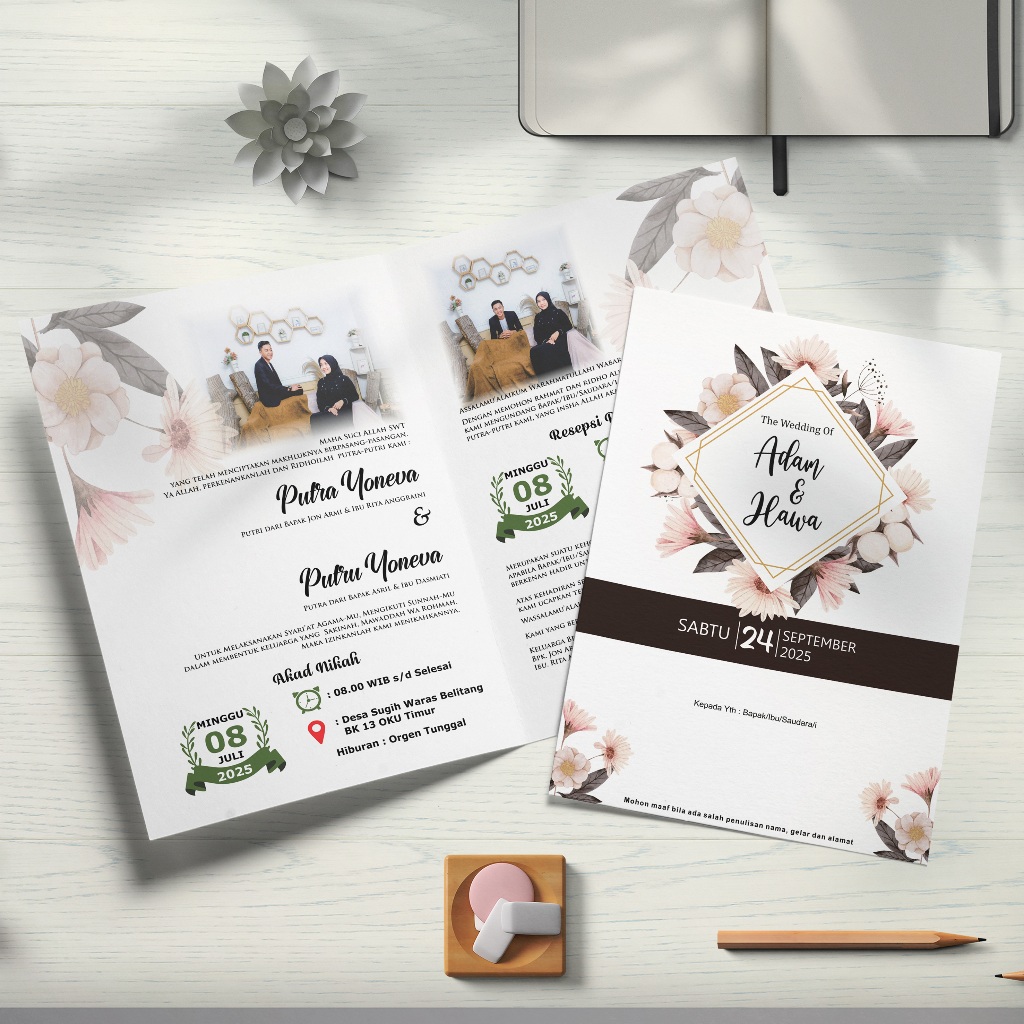 Jual Undangan Pernikahan Aesthetic | Undangan Pernikahan Rustik ...