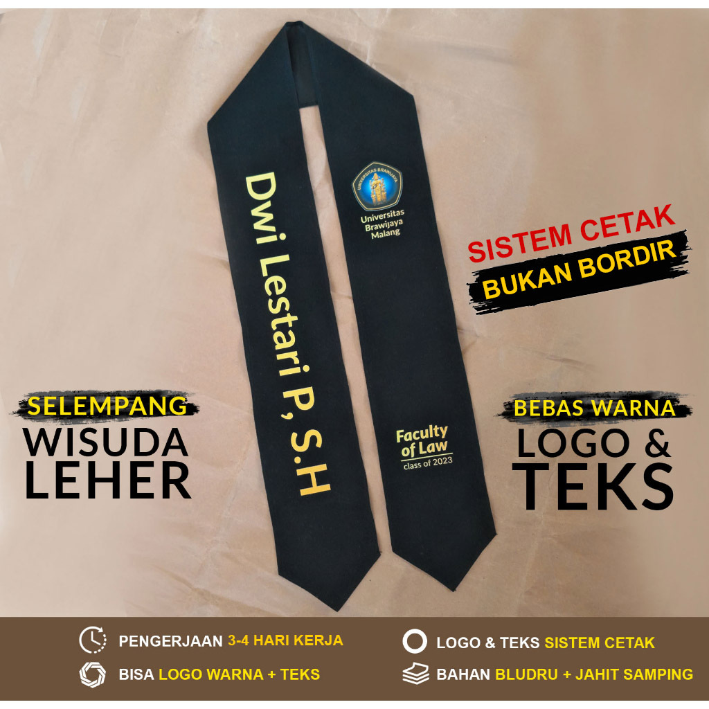Jual 1 HARI JADI/selempang leher/selempang wisuda leher/selempang ...