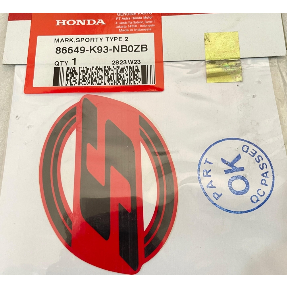 Jual Stiker Mark Sporty Scoopy K93 Type 2 Ori Honda 86649K93NB0ZB ...