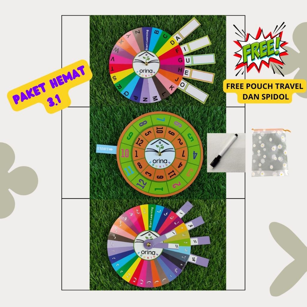 Jual Flash Card Free Spidol Mainan Roda Putar Pintar Baca Anak SD PAUD ...