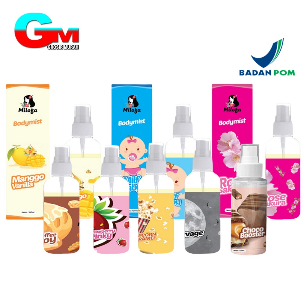 Jual Parfum Body Mist Milofa BPOM Unisex 100ml Popcorn Strawbery ...