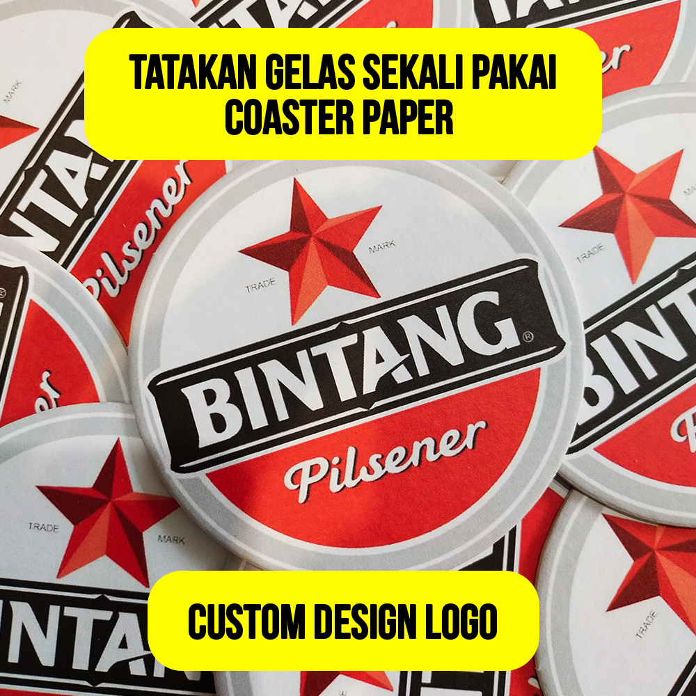 Jual (MINIMAL 100 PCS) tatakan gelas custom coaster birmet beermat beer ...