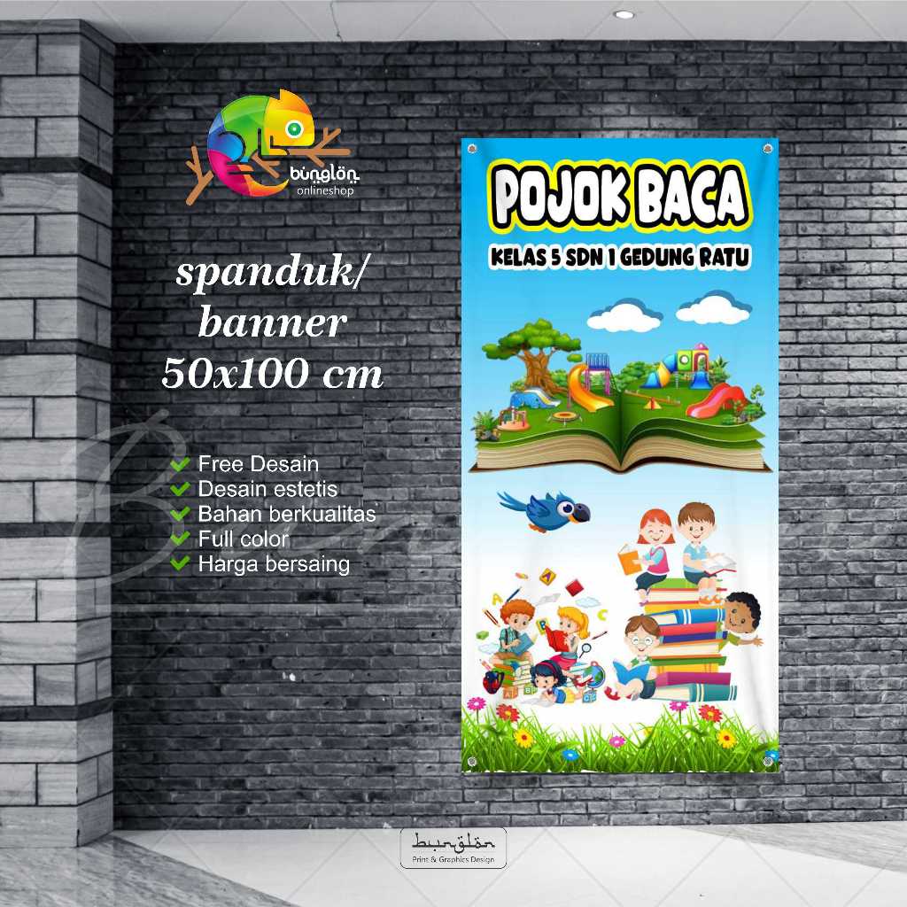 Jual Spanduk Banner 50x100 Pojok Baca Custom Nama | Shopee Indonesia