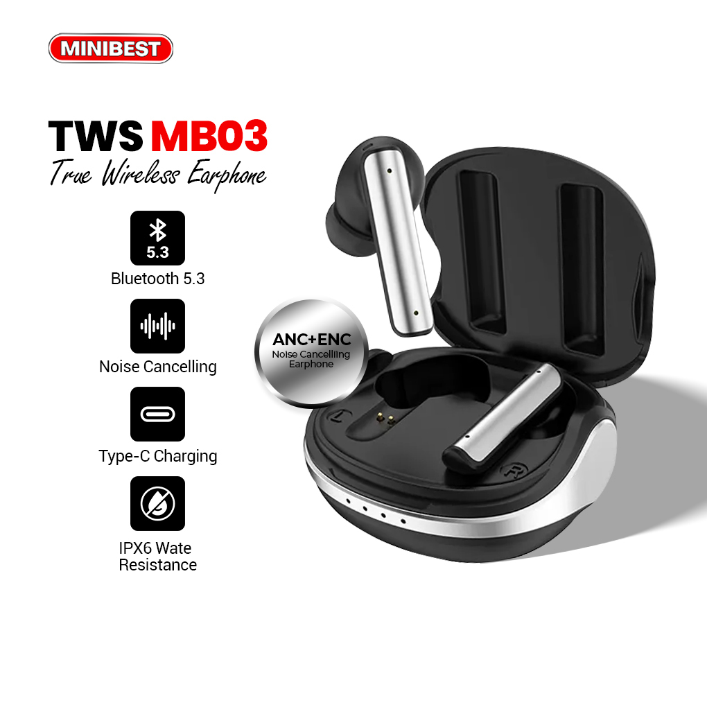 Jual MINIBEST PRO MB03 TWS Earphone Headset Bluetooth V5.3 Noise ...