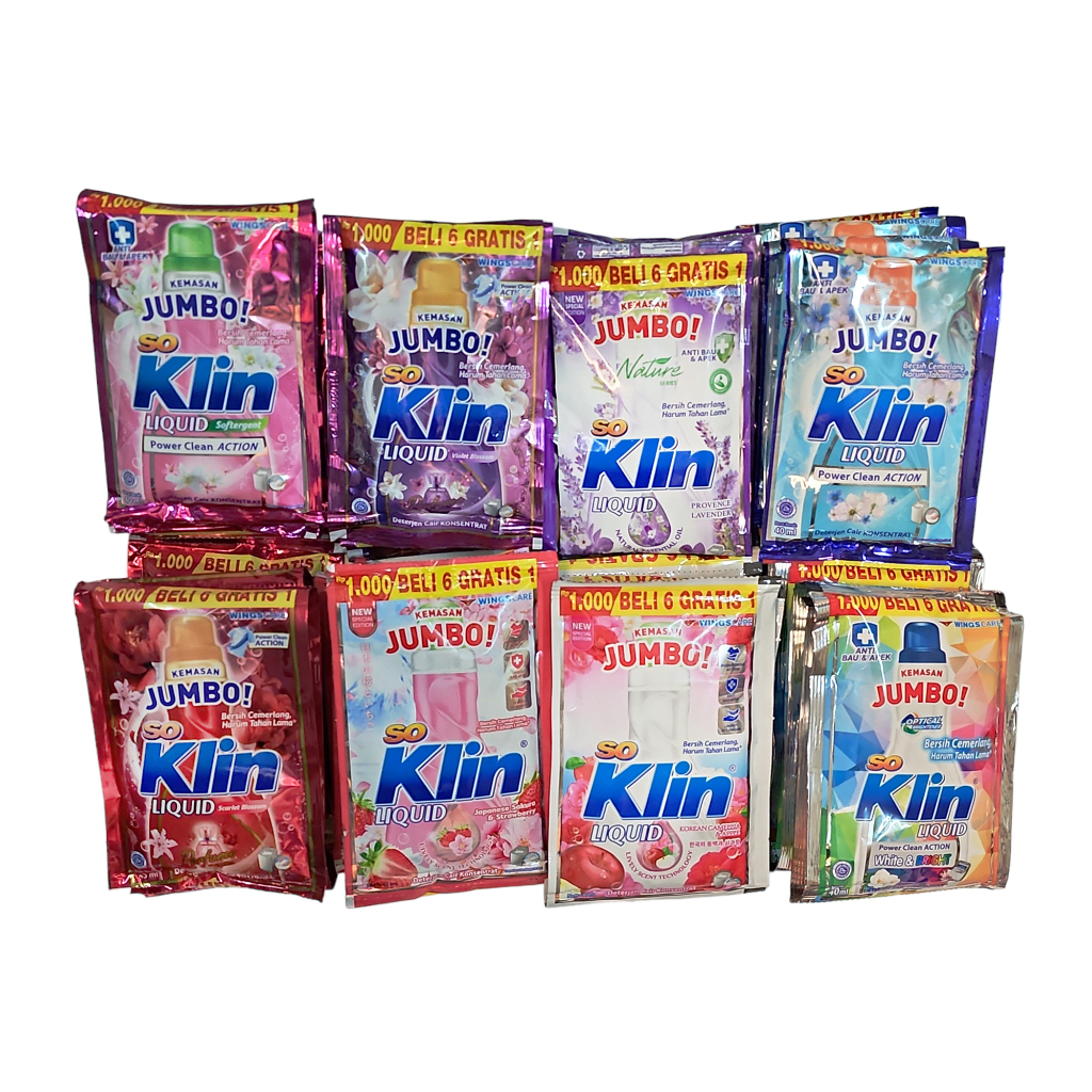 Jual So Klin Liquid Detergen JUMBO RENCENG - Netto 40ml x 7 bks ...