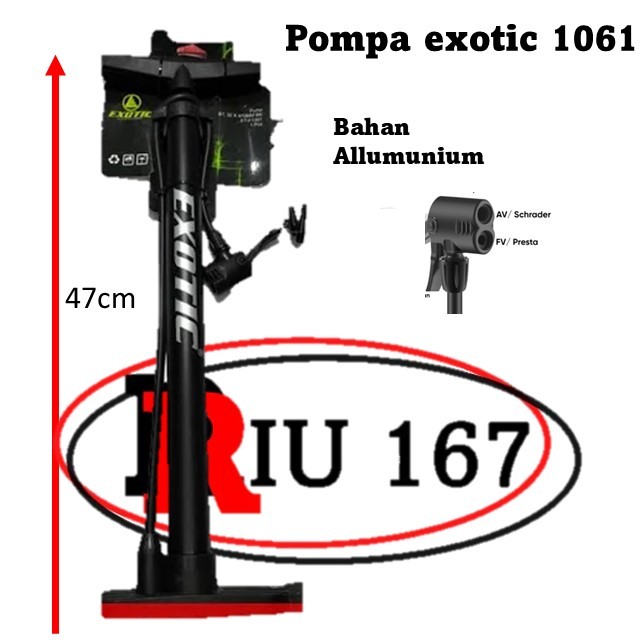 Jual POMPA ANGIN 1061 untuk ban sepeda dan motor dual valve AV/FV High ...